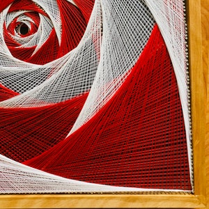 Framed String Art - Rose of Space Red and White - Etsy