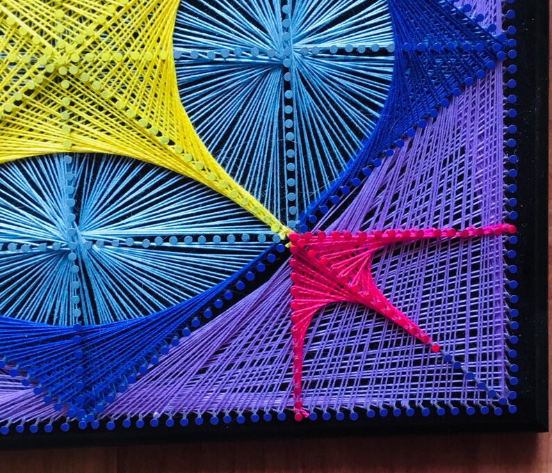 Rectangular String Art Purple Explosion - Etsy