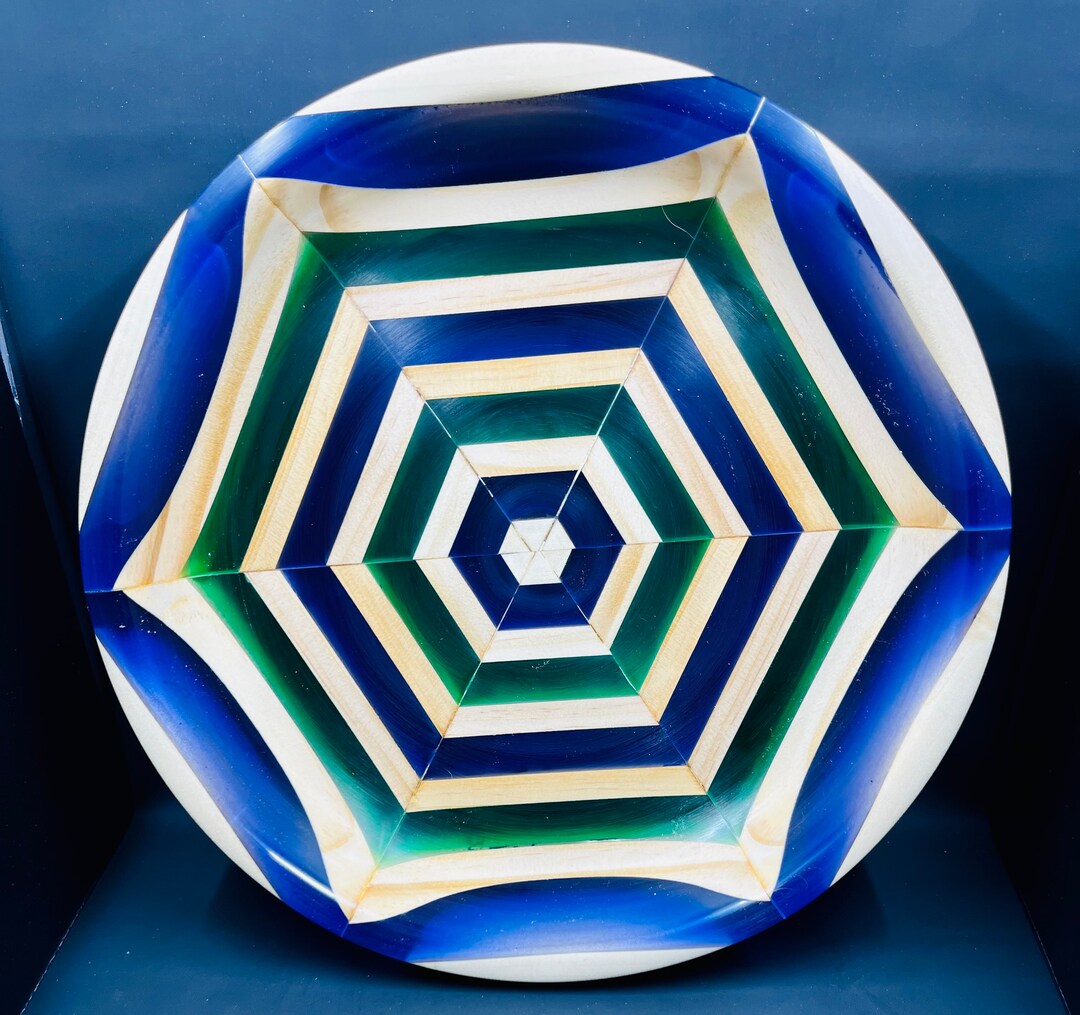 Shallow Resin Hexagon Bowl, Unique Centerpiece Tableware - Etsy