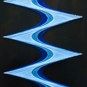 String Art Zig Zag of Blues and White - Etsy