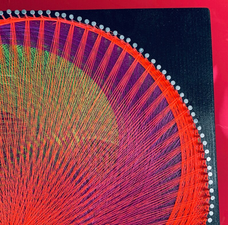 Homemade String Art Very Bright Pink Neon Mandala - Etsy