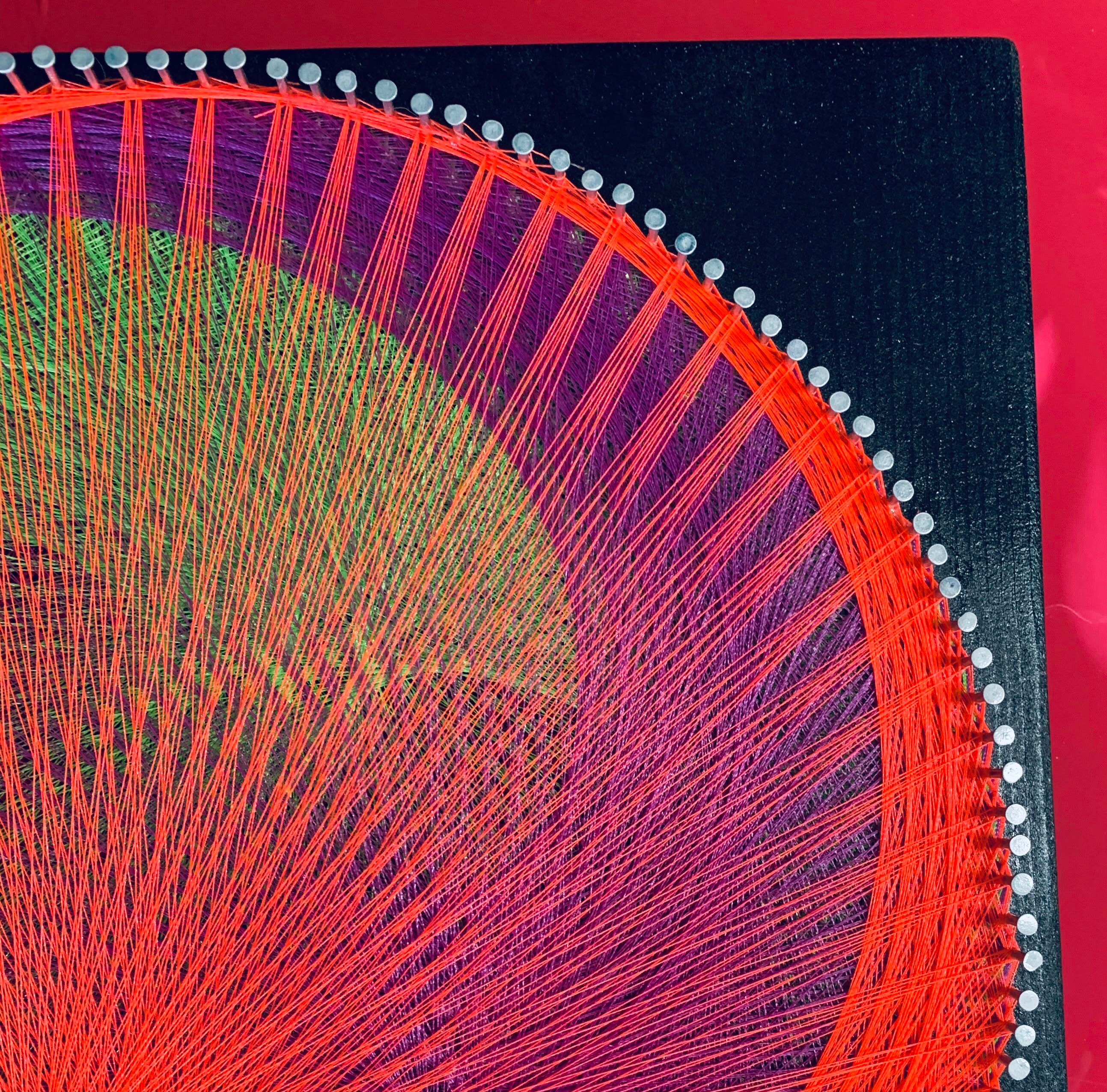 Homemade String Art - Very Bright Pink Neon Mandala - Etsy