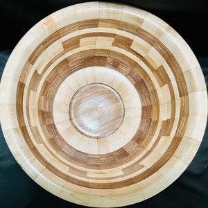 Large Maple and Alder Segmented Bowl With Accent Ring - Etsy