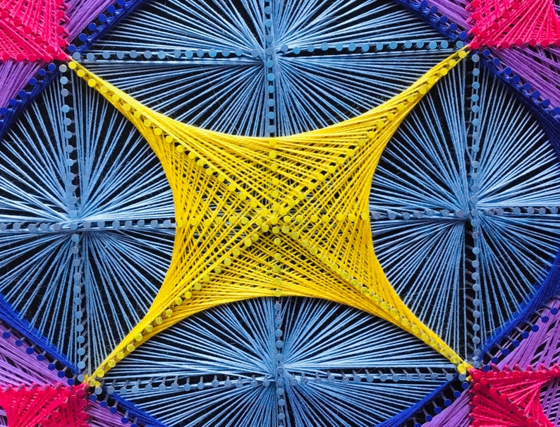 Rectangular String Art Purple Explosion - Etsy