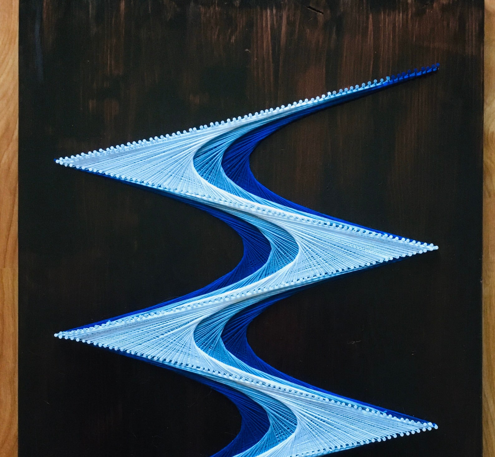 String Art Zig Zag of Blues and White - Etsy