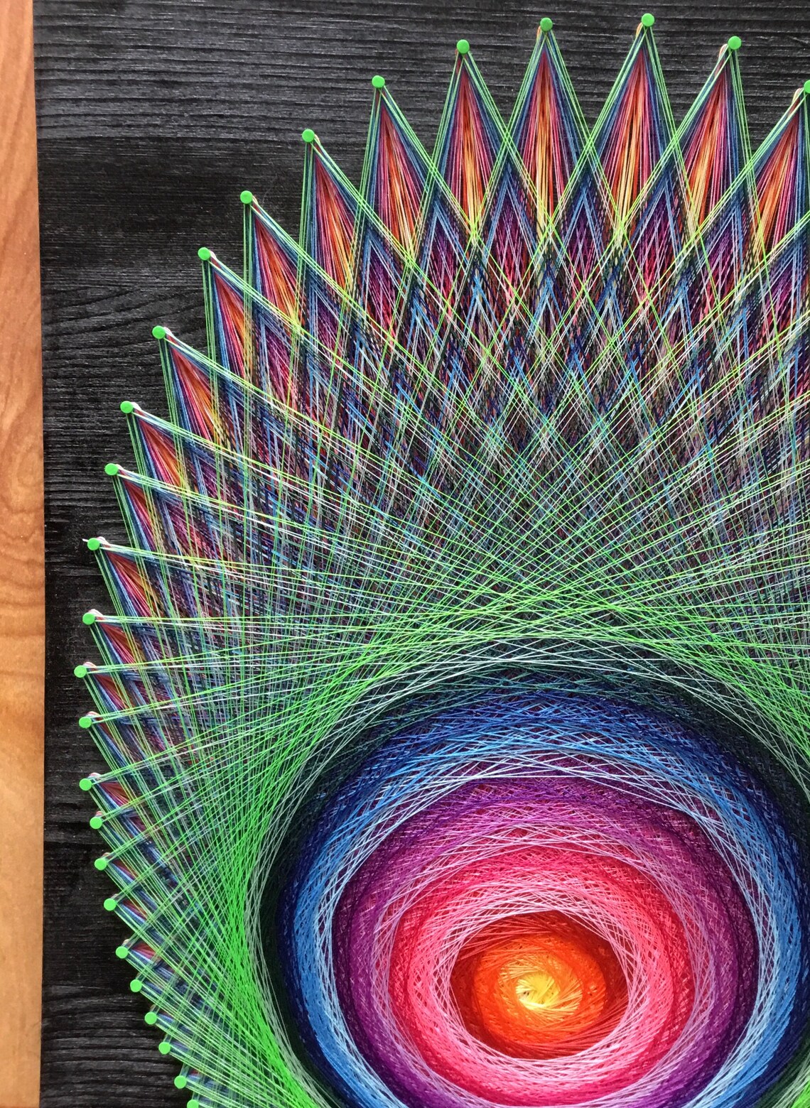 Oval Rainbow String Art on Black - Etsy