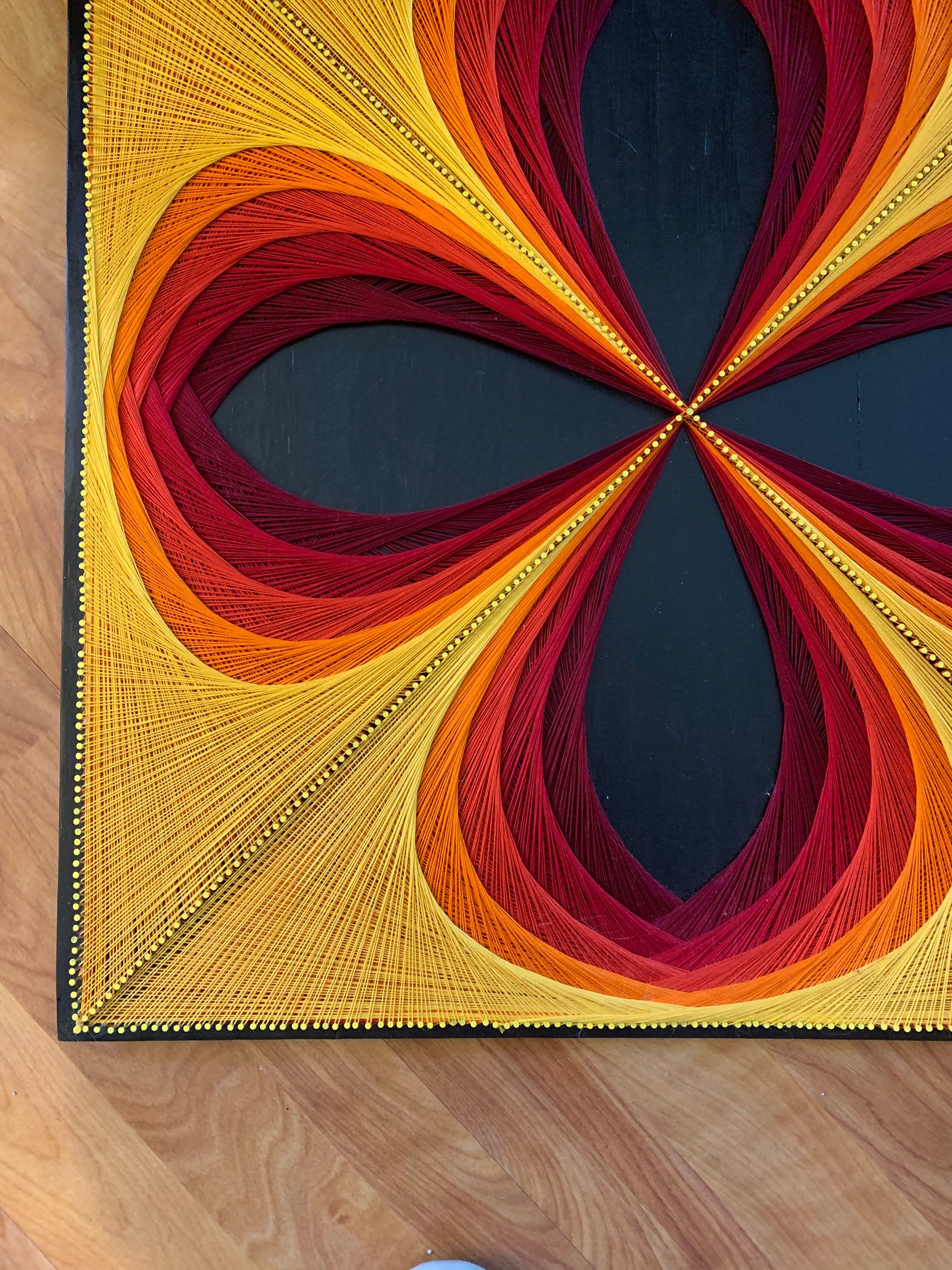 Homemade String Art Fall Flower Colors - Etsy