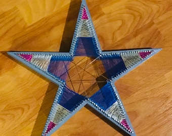 String Art Star of David Wall Decor, Framed, Glass - Etsy