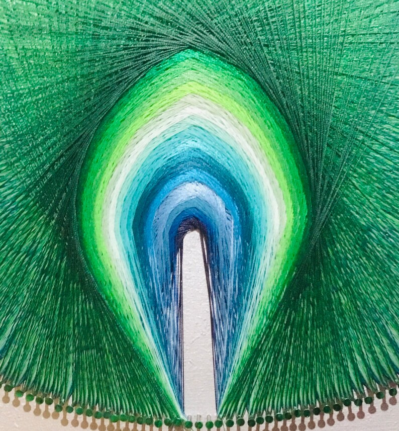Oval String Art Peacock Colors - Etsy