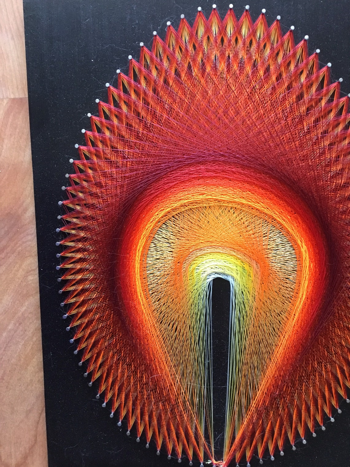 String Art Oval Orange Layers on Black - Etsy