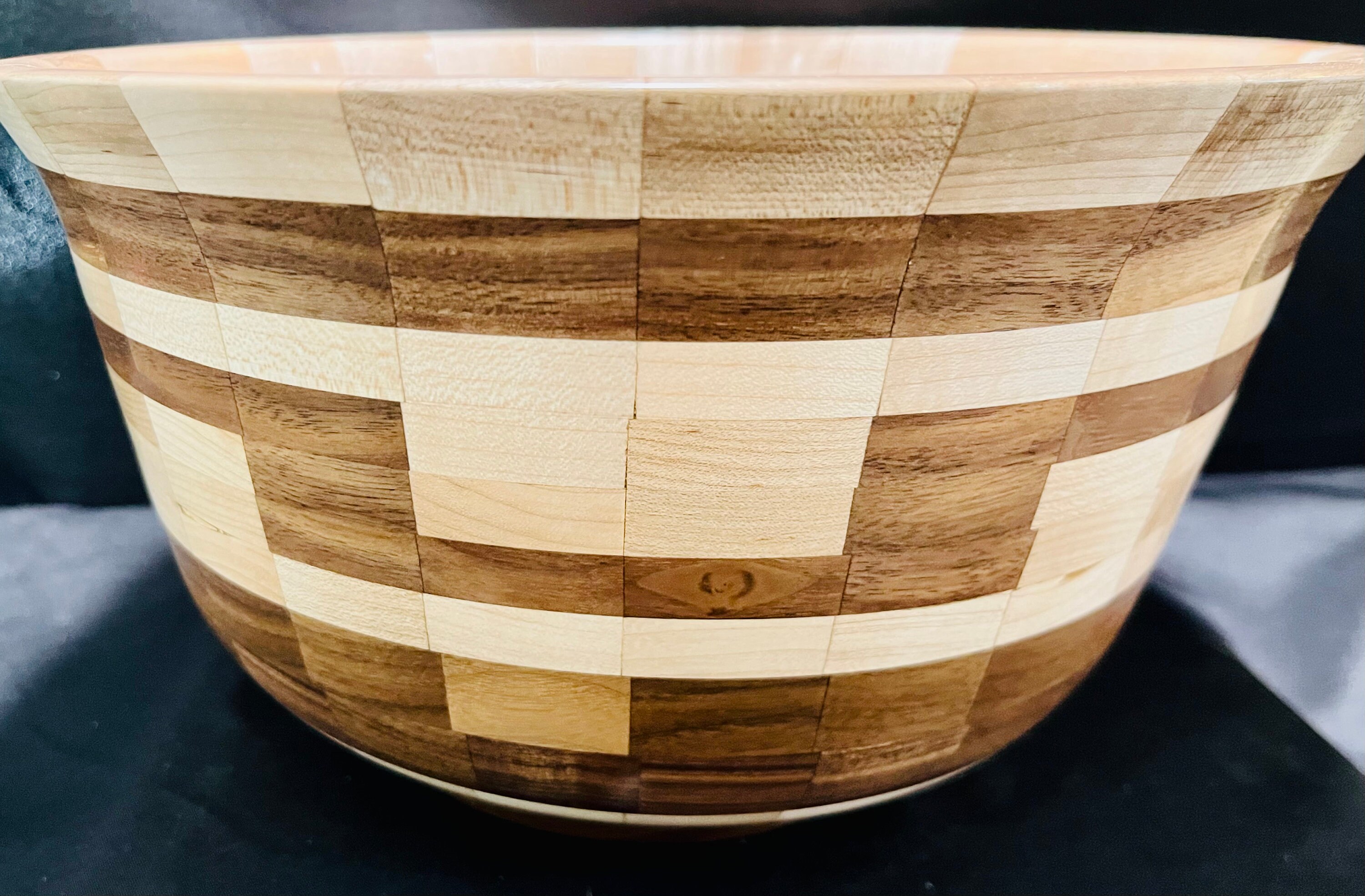 Large Maple and Alder Segmented Bowl With Accent Ring - Etsy