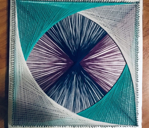 Multi-colored homemade string art unique pattern | Etsy
