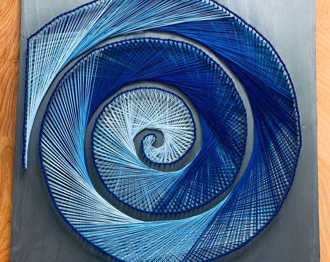 Homemade String Art - Blue Spiral - Etsy