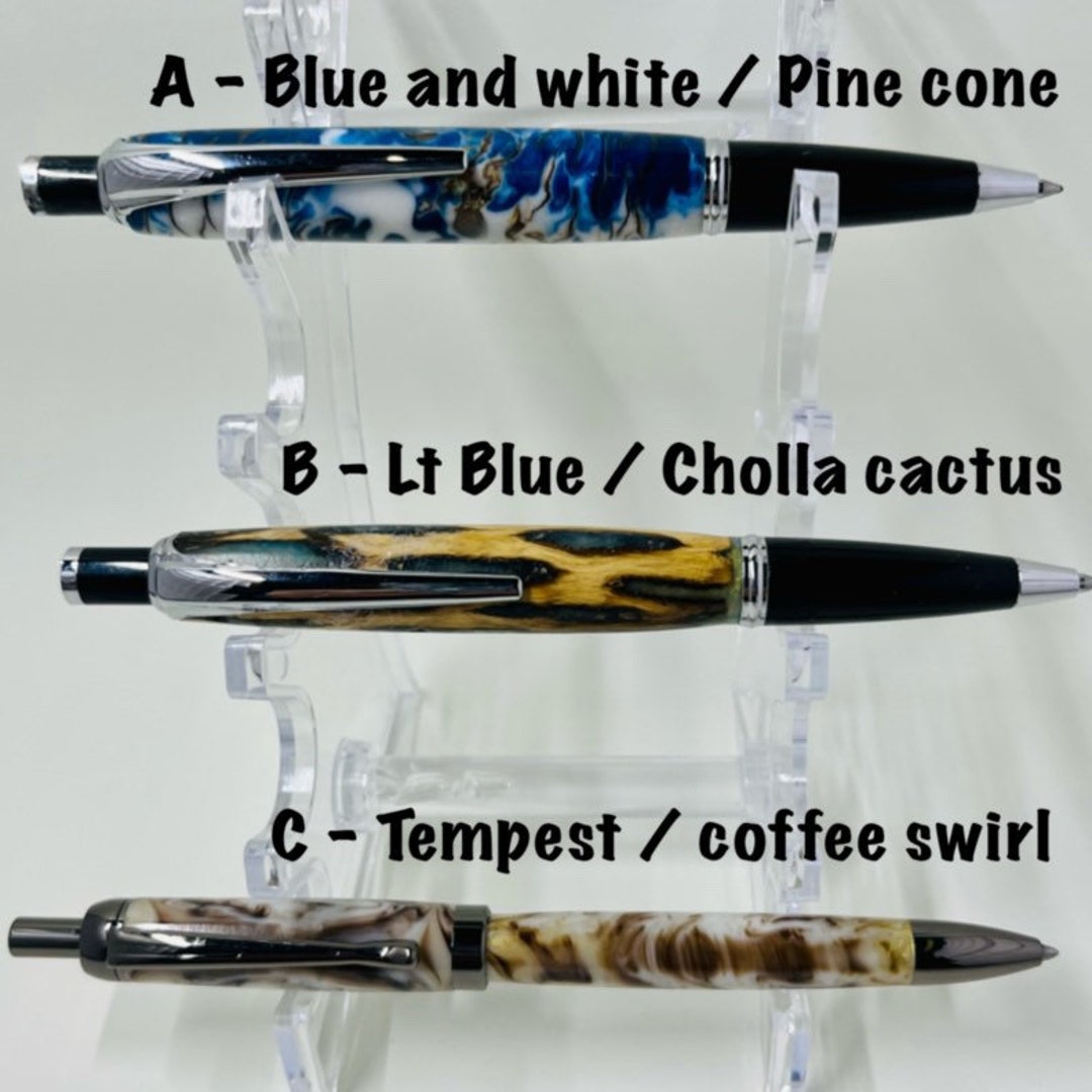 Handmade Turned Click Pens – Compson Style Pen With Resin and Pine ...