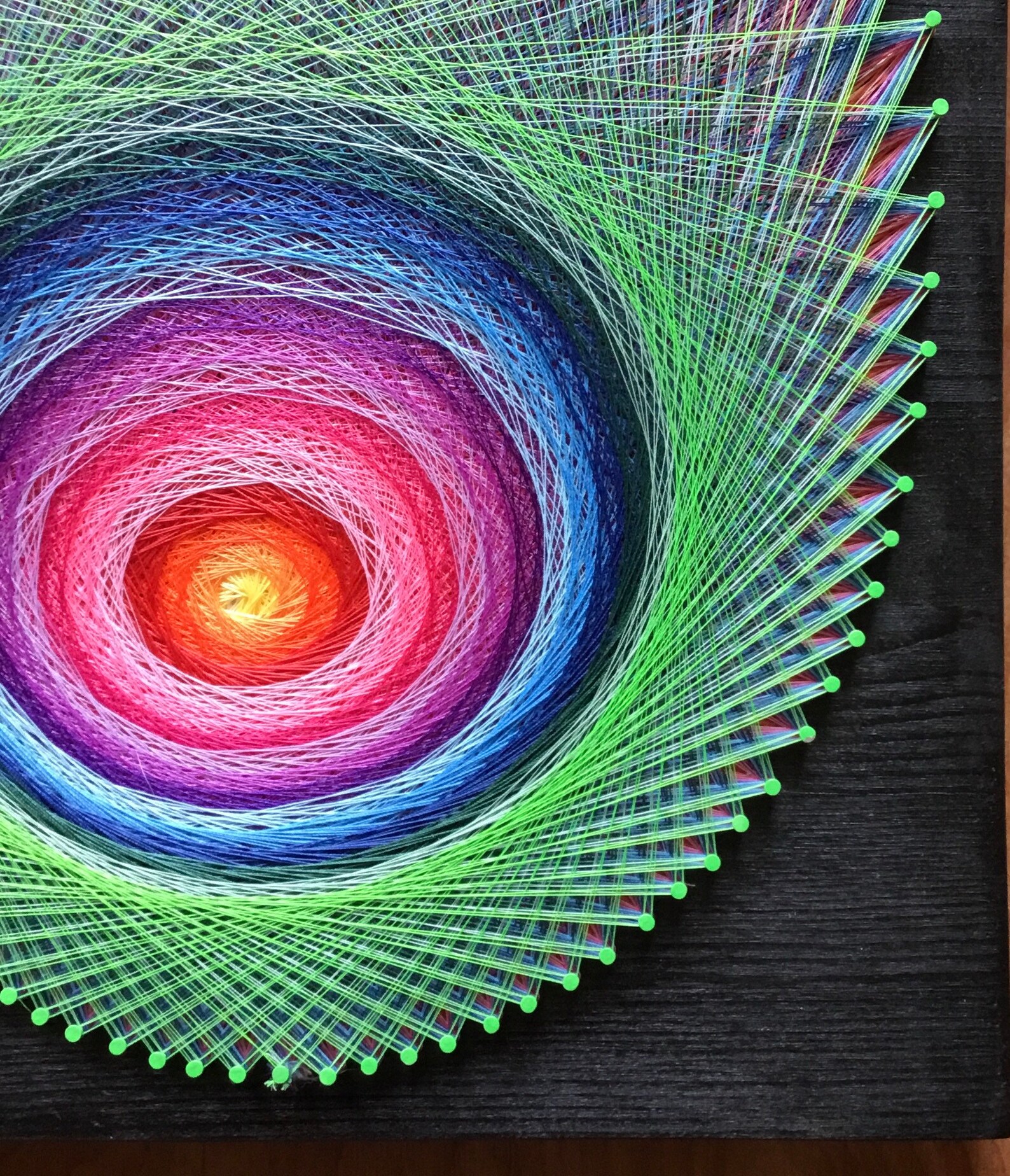 Oval Rainbow String Art on Black - Etsy