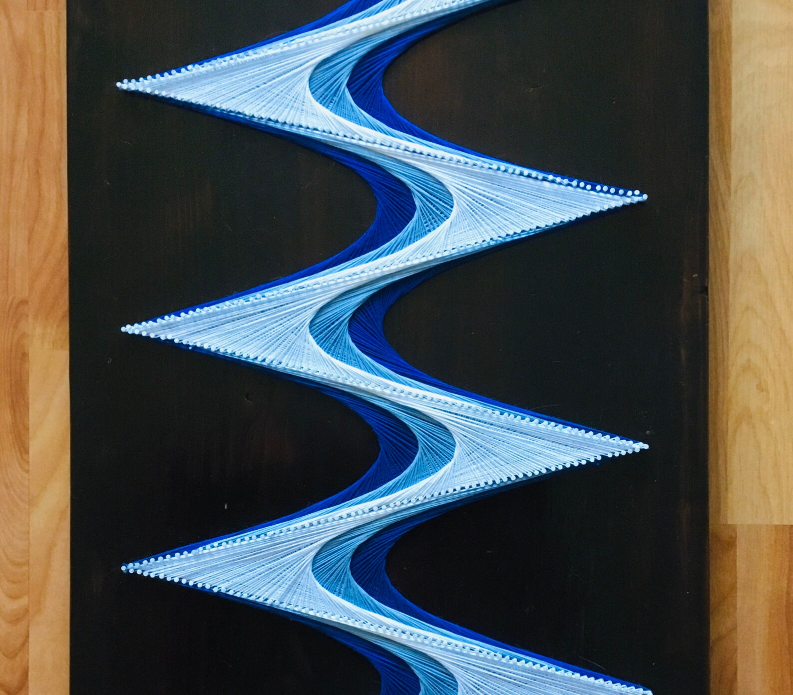 String Art Zig Zag of Blues and White - Etsy