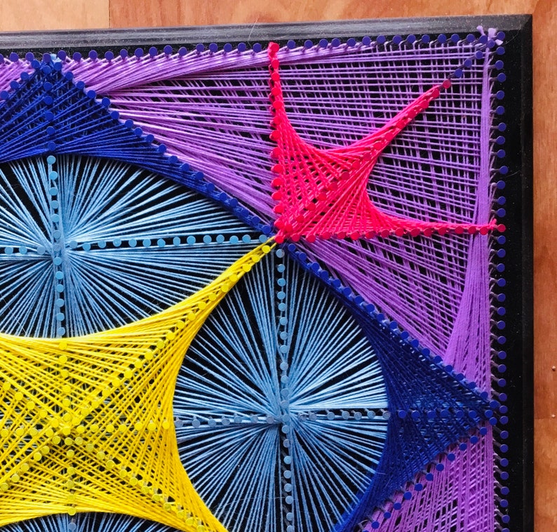 Rectangular String Art Purple Explosion - Etsy