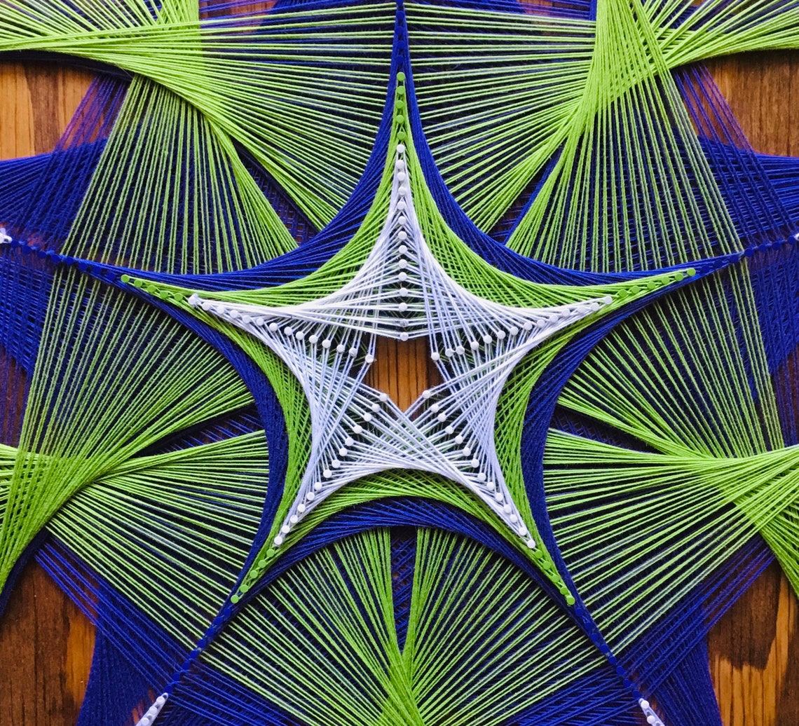 Colorful Pentagon String Art Wall Hanging | Etsy