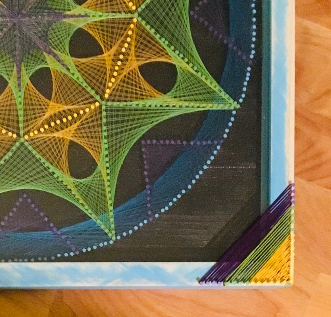 Homemade String Art Framed Mandala With Accent on Frame - Etsy