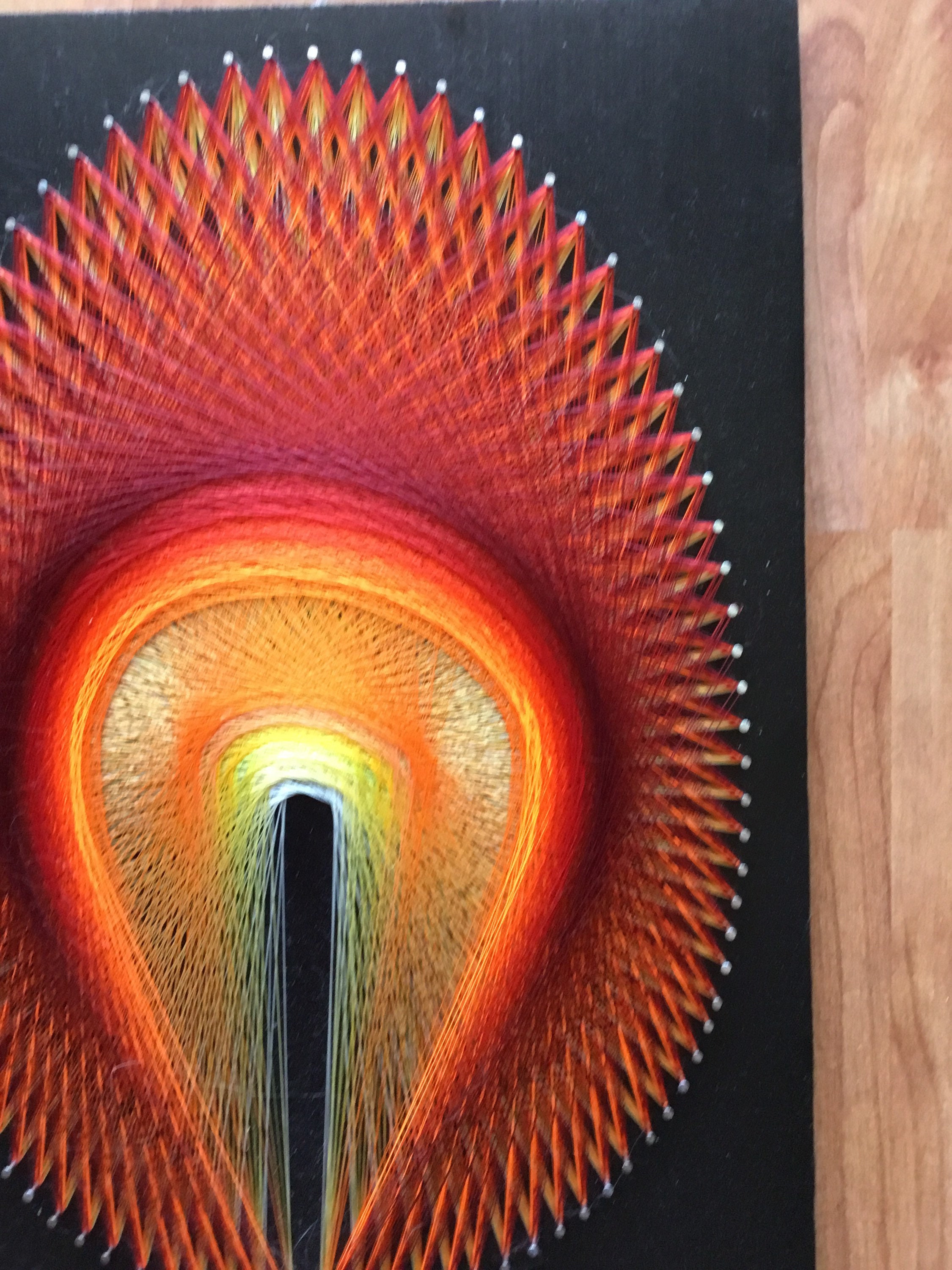 String Art Oval Orange Layers on Black - Etsy