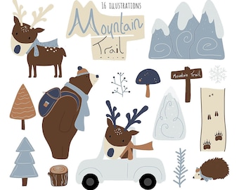 Animals Camping Clipart Woodland Clip Art Summer Camp Clipart Camping ...