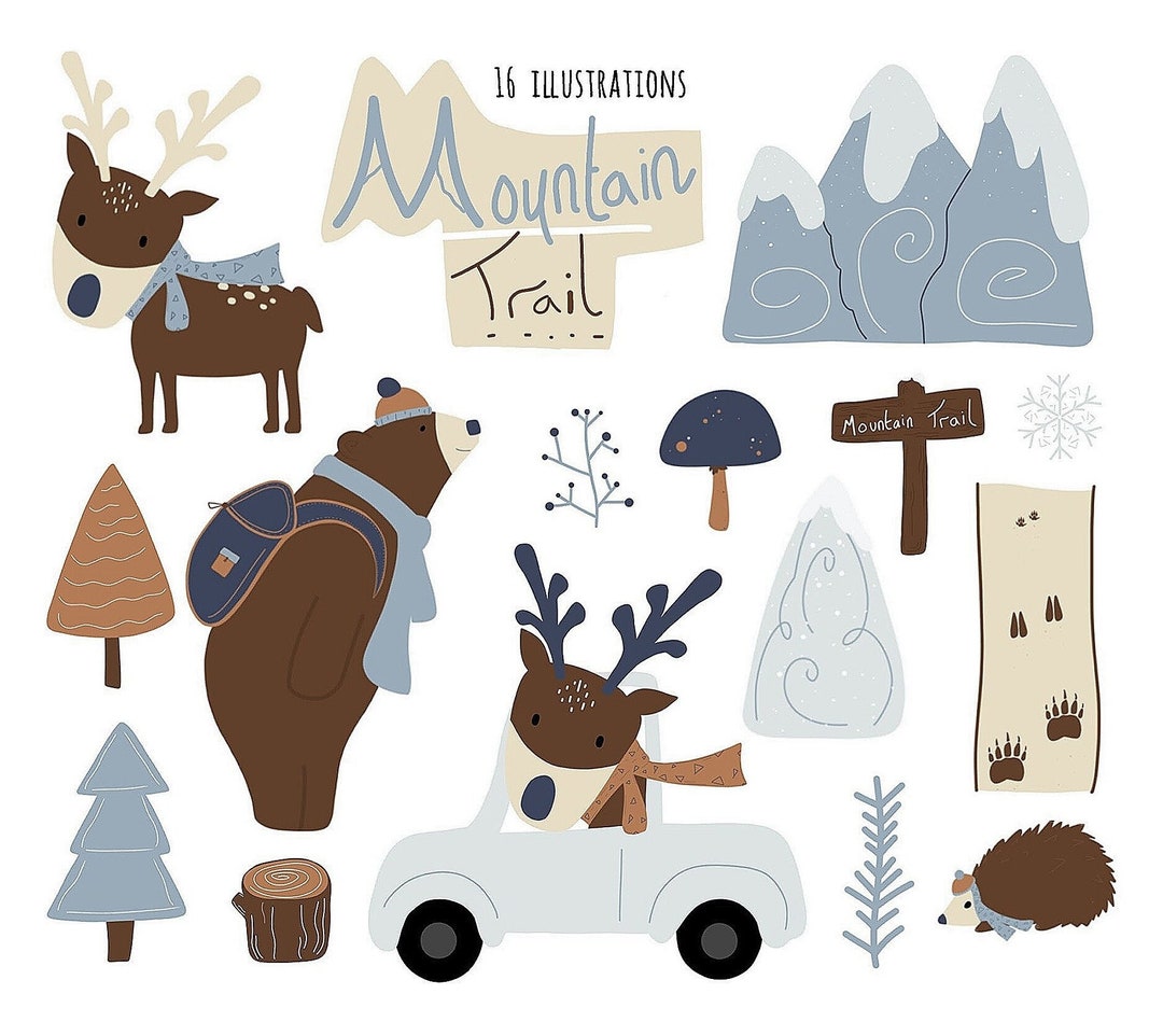 Animal Camping Clipart, Cute Animal Clipart, Digital Clipart Set ...