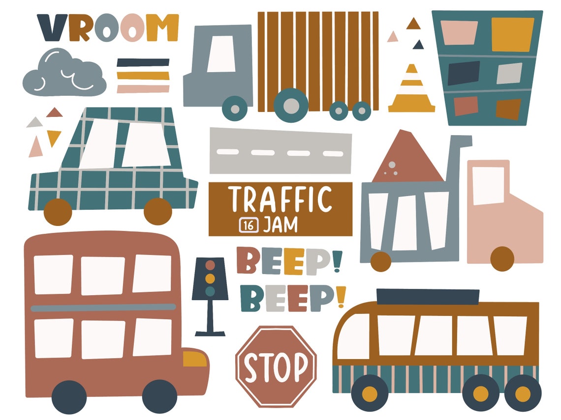 Cute Car Clipart Set, Transport Illustrations (digital Download) - Etsy