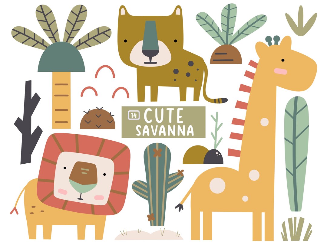 Jungle, Animals, Safari Clipart, Cute Animal Friends, African Animals ...