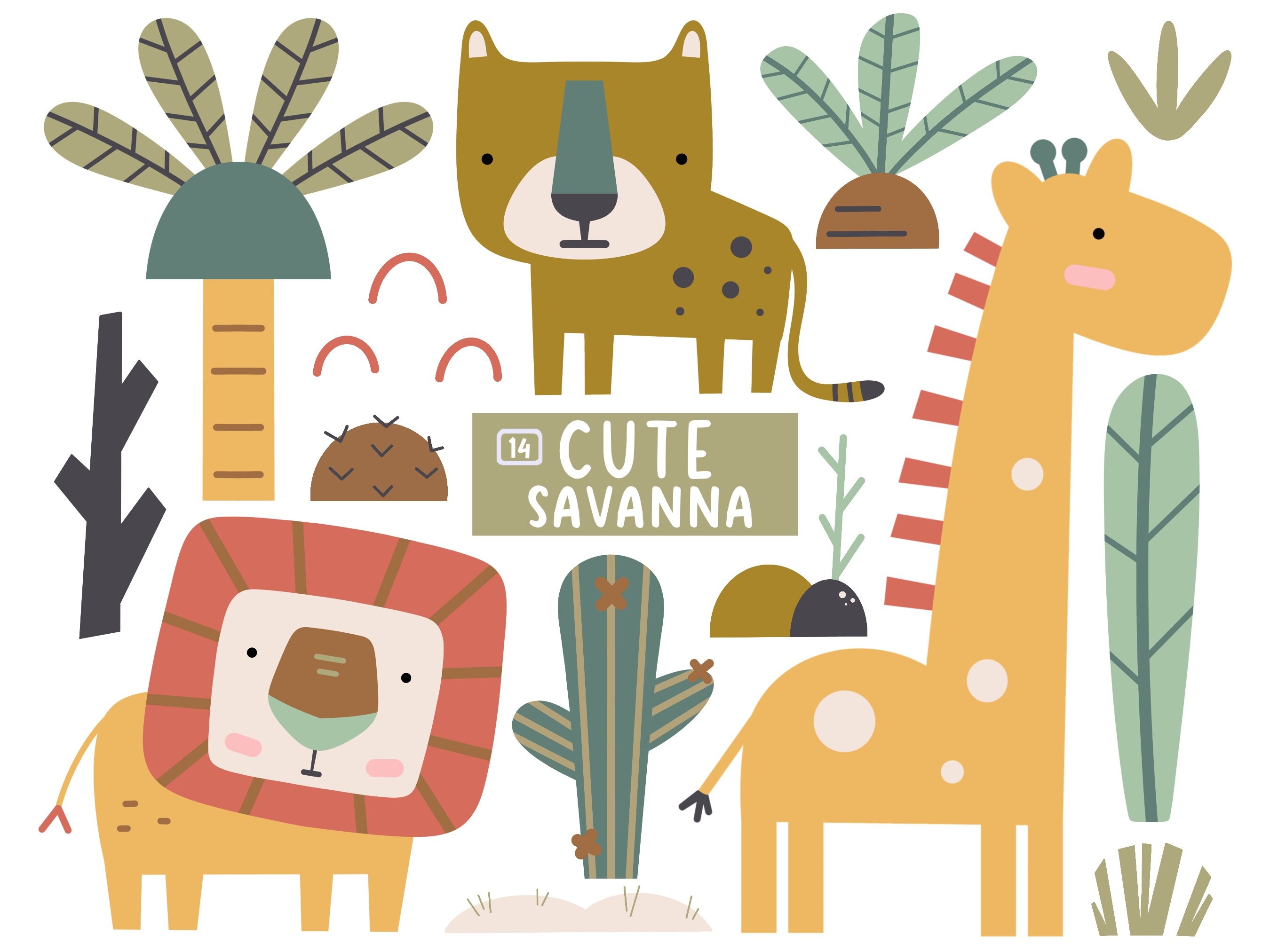Jungle, Animals, Safari Clipart, Cute Animal Friends, African Animals ...