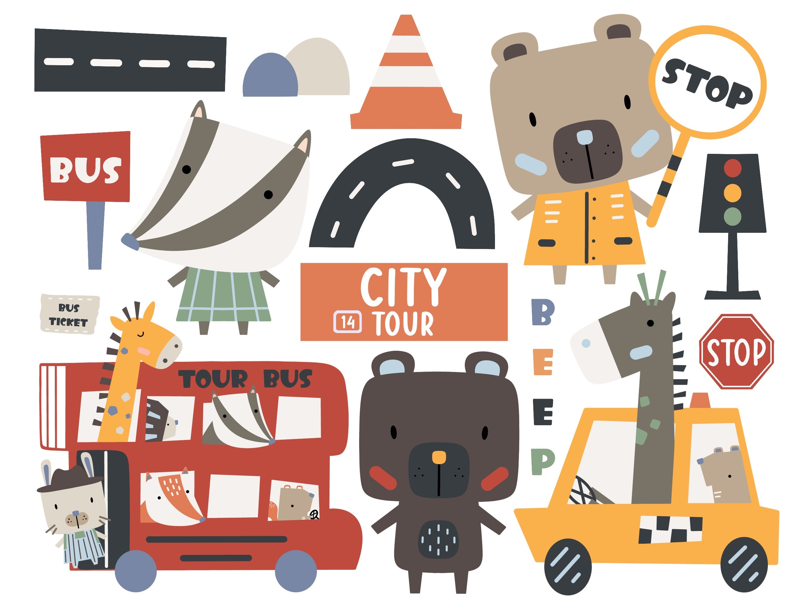 Transport, Car Clipart, Bus Tour, Animal Drivers, Cute Cars, Nursery ...