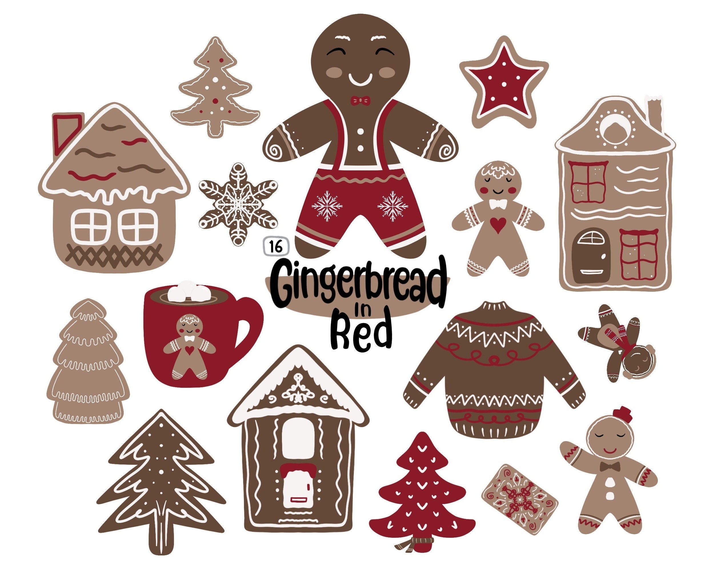 Gingerbread Clipart, Cute Gingerbread House, Sugar Cookies, Winter ...