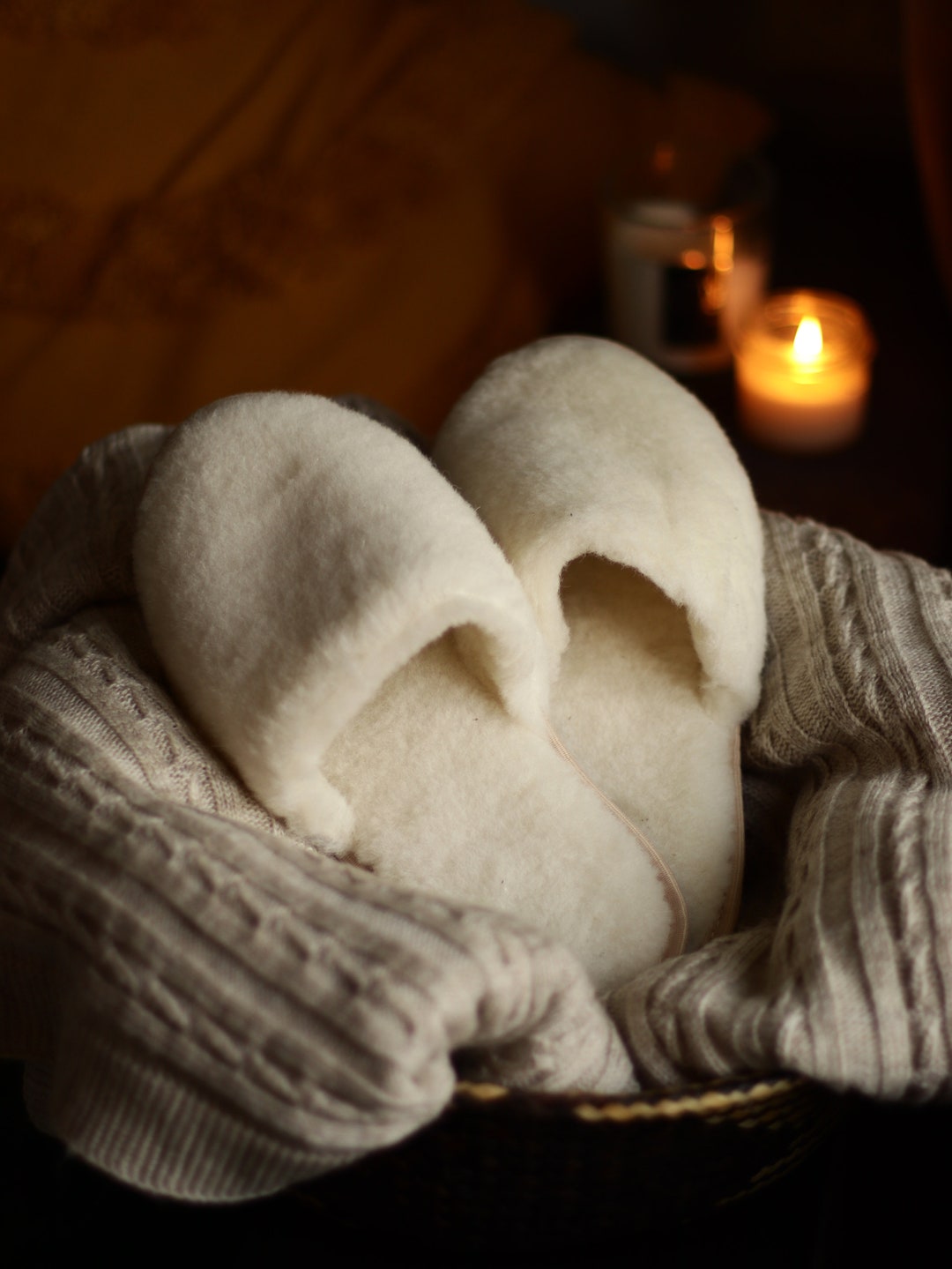 Merino Wool Warm House Slippers, Organic Wool House Shoes, Relaxation ...