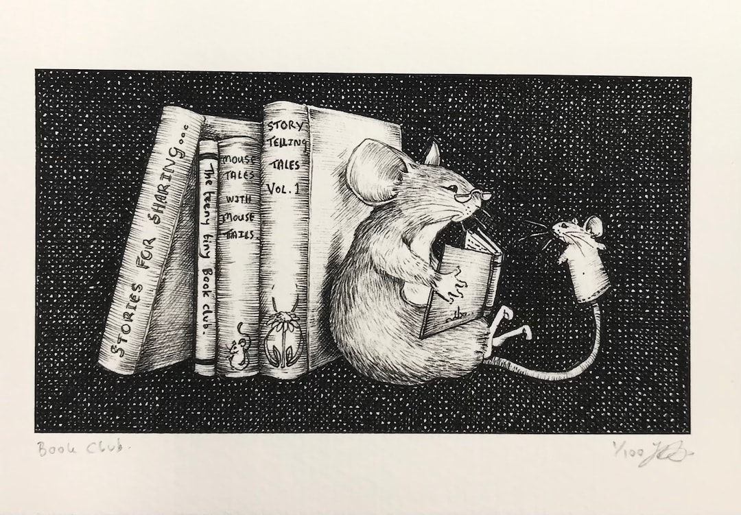 Mouse Print - "book Club" - Etsy