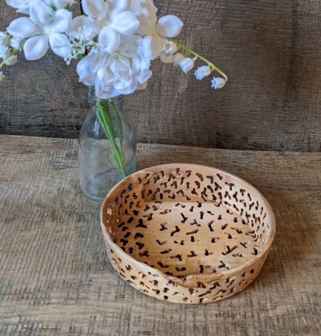 Small Beech, Pierced Wooden Bowl A Lovely Room Ornament or Accent - Etsy