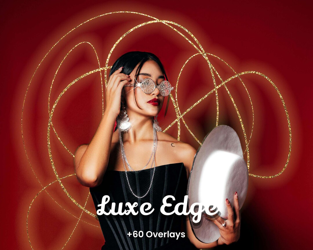Golden Light Photo Overlays | Luxe Edge PNG Textures (digital Download ...