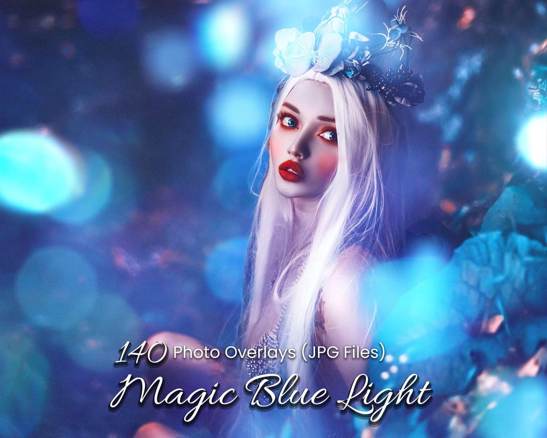 140 Magic Blue Light Overlays: Perfect for Winter Bokeh, Digital Light ...
