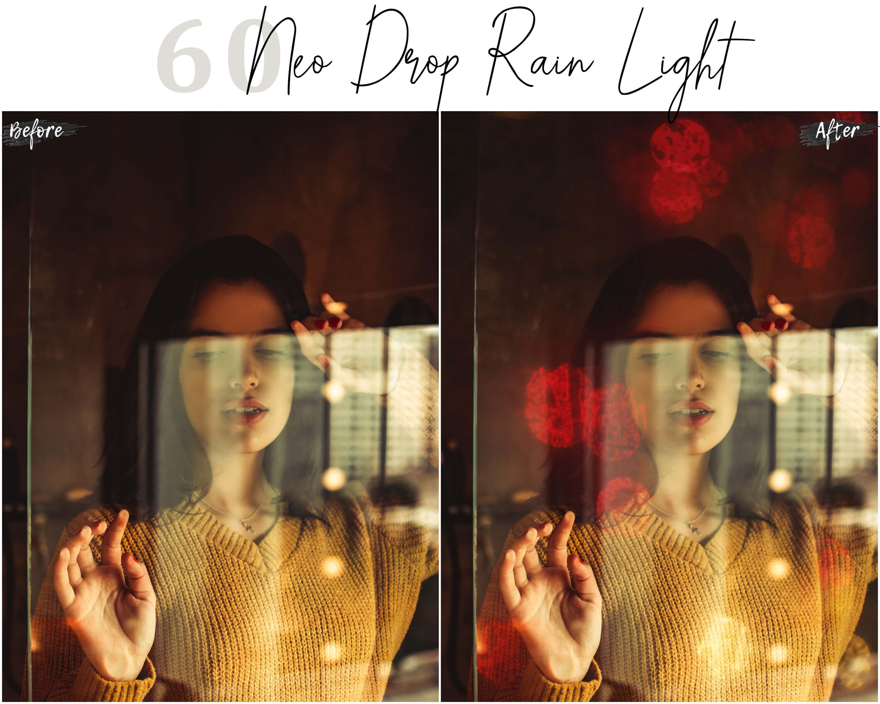 60 Neo Drop Rain Lights Effect Photo Overlays Street Overlay | Etsy