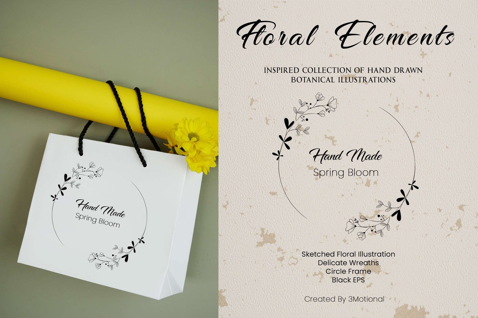 Susan Floral Wreath Monogram SVG Botanical Hand Drawn Leaf | Etsy