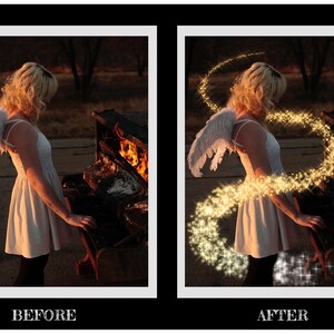 54 Fairy Sparkler Photoshop Overlays, Digital Glowing Backdrop, Gold ...