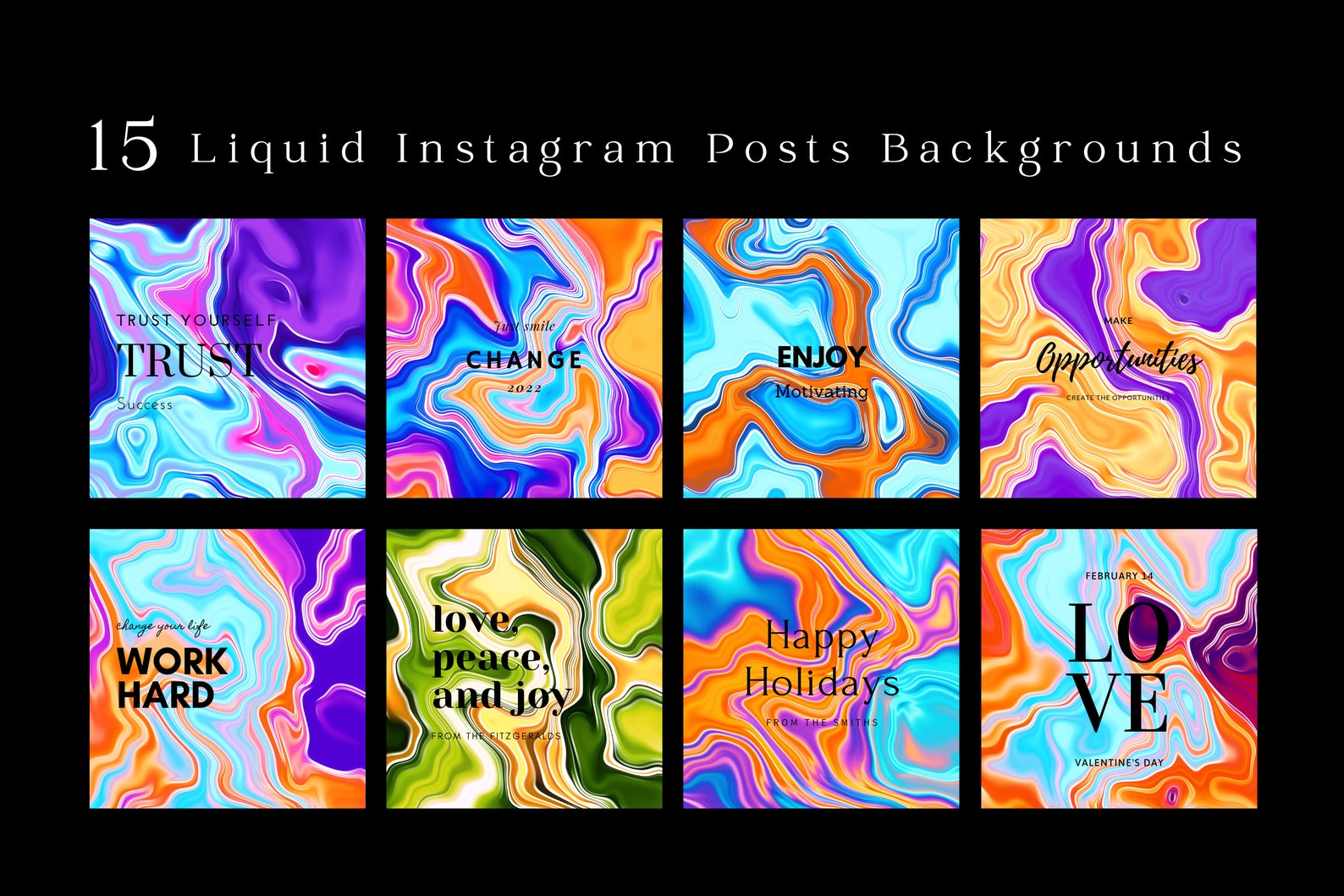 Liquid Instagram Post Story Backgrounds Rainbow Backdrops - Etsy