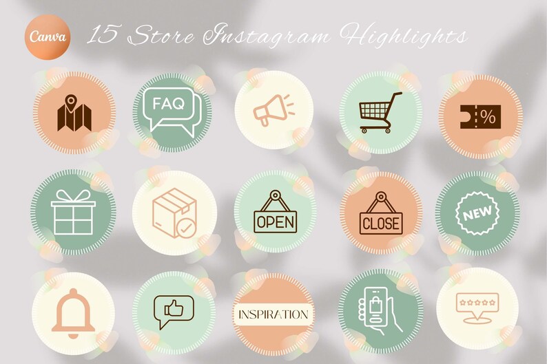 Instagram Store Highlights Canva Template Online Shop Covers - Etsy