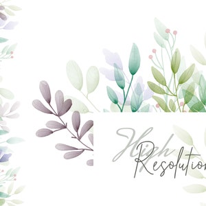 Watercolor Summer Botanical Leaves High Res Png, Floral Illustration ...