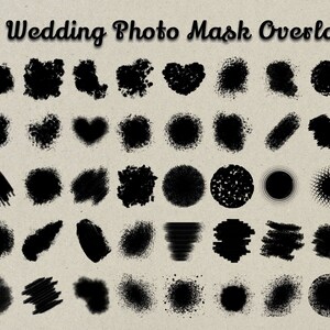 50 Wedding Photo Mask Overlays: Watercolor Effects & Textures (PNG) - Etsy