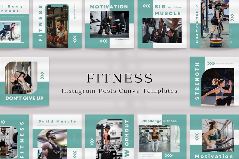 Fitness Canva Instagram Post Story Template Gym Workouts - Etsy
