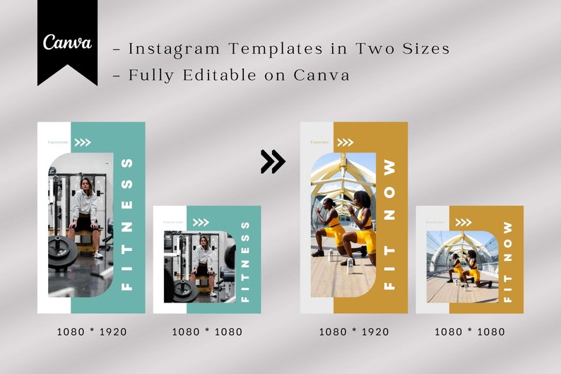 Fitness Canva Instagram Post Story Template Gym Workouts - Etsy