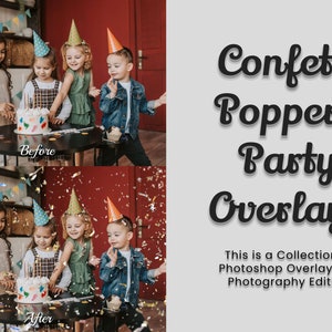 45 Confetti Popper Party Overlays Realistic High-quality PNG - Etsy