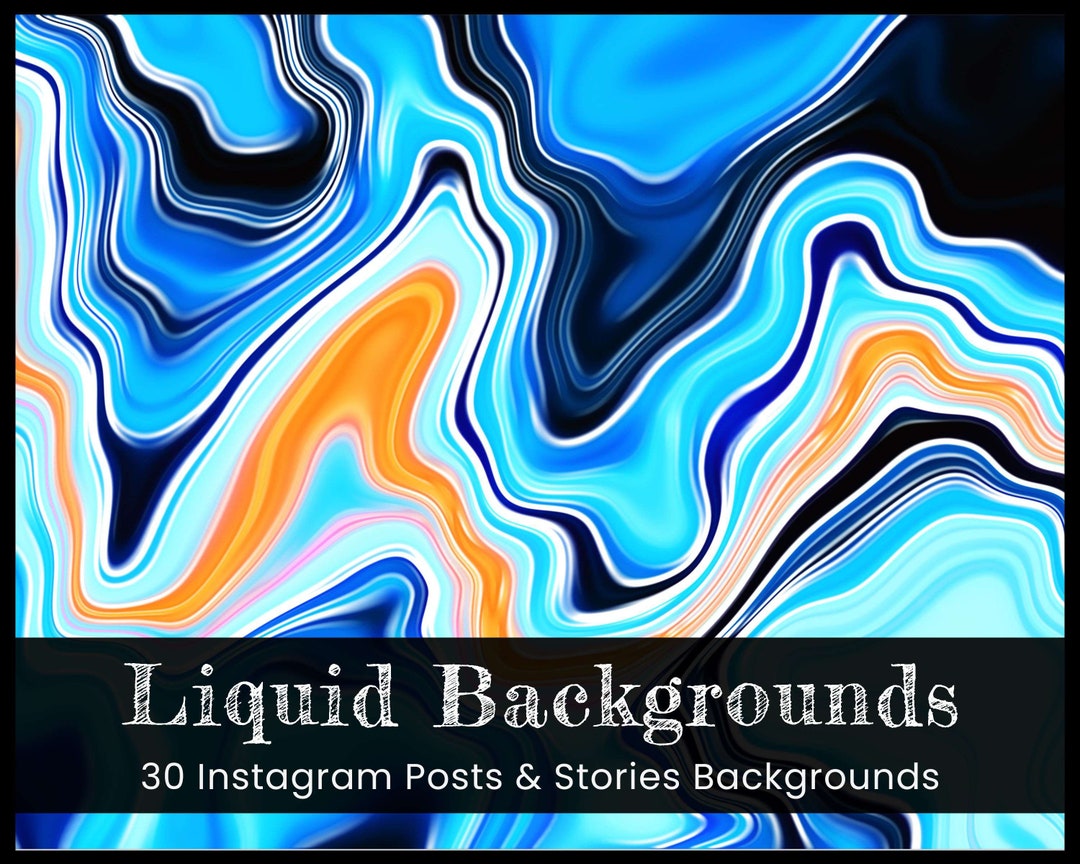 Liquid Instagram Post Story Backgrounds, Rainbow Backdrops, Digital ...