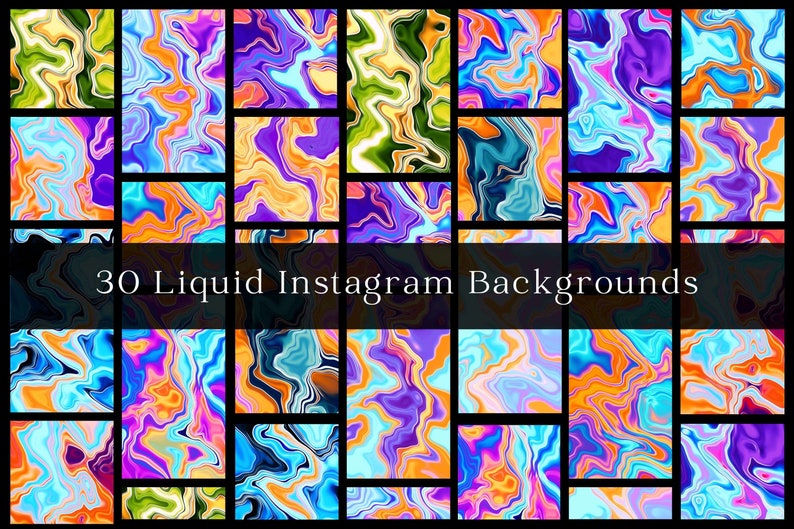 Liquid Instagram Post Story Backgrounds Rainbow Backdrops - Etsy