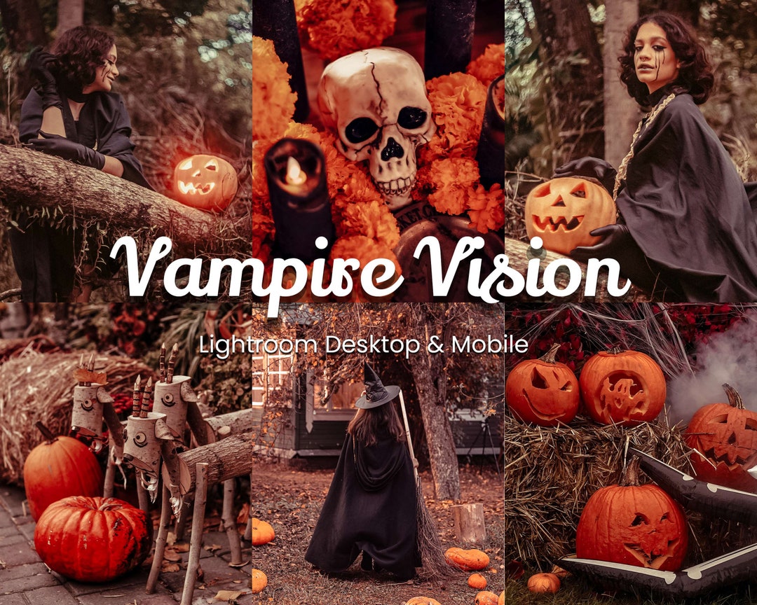 30 Vampire Vision Lightroom Presets Desktop and Mobile, Halloween ...