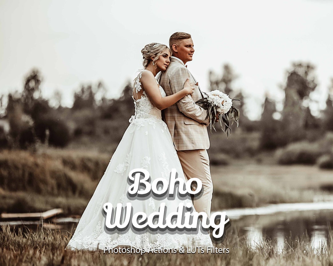 12 Boho Wedding Photoshop Actions: Vintage Photo Filters (ACR, ATN, LUT ...